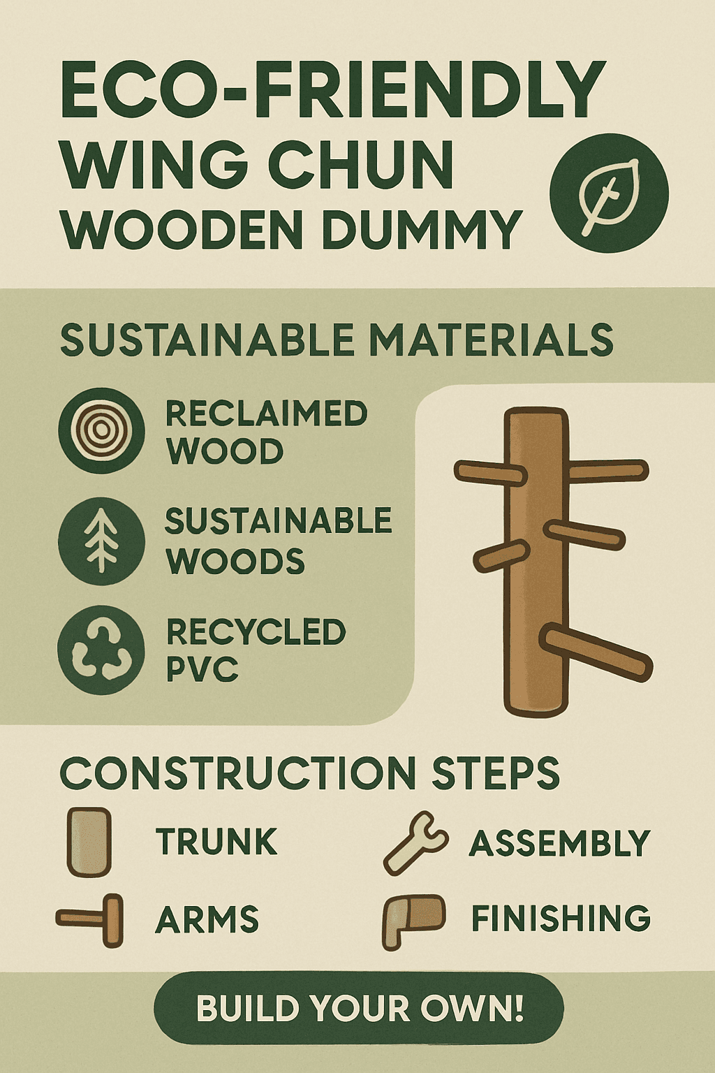 Eco-Friendly Wing Chun Wooden Dummy Construction: A How-To Guide ...